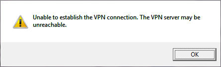 FortiGate Unable to establish the VPN connection. The VPN server may be ...